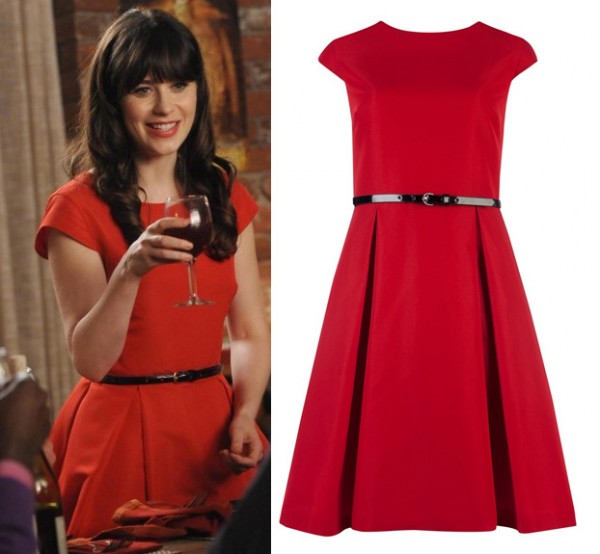 WornOnTV: Jess Day’s red Thanksgiving dress on New Girl | Zooey ...