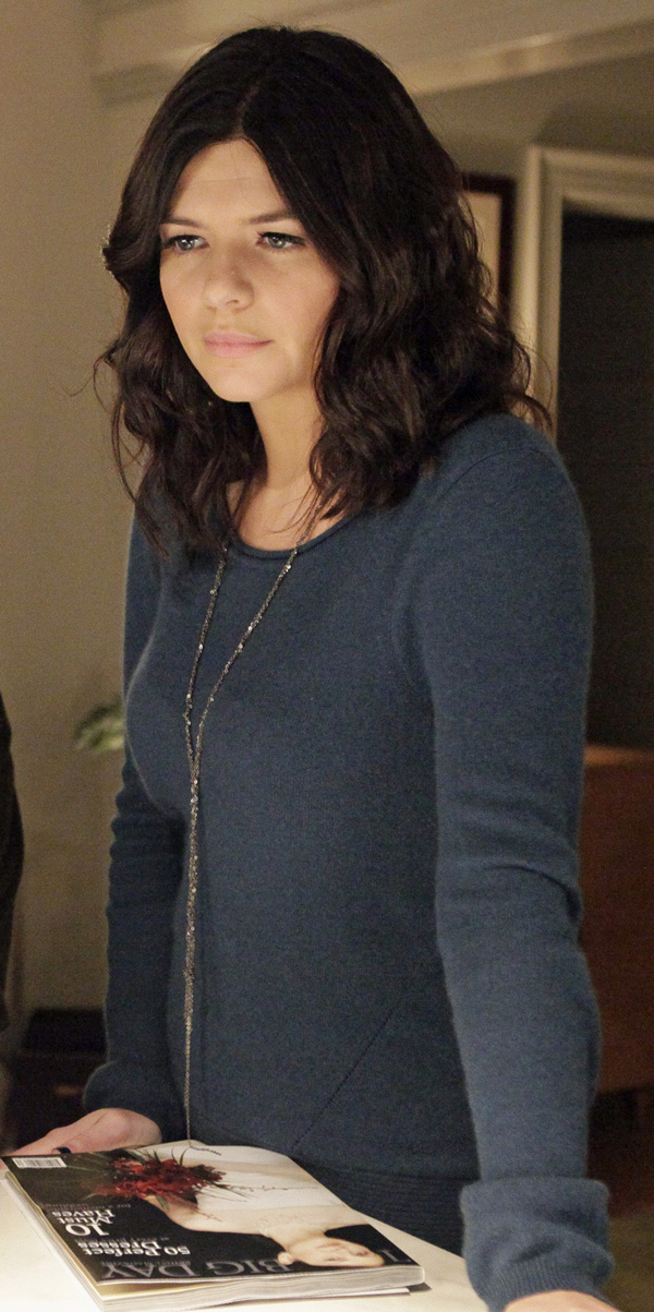 WornOnTV: Penny’s blue sweater dress and long silver necklace on Happy ...