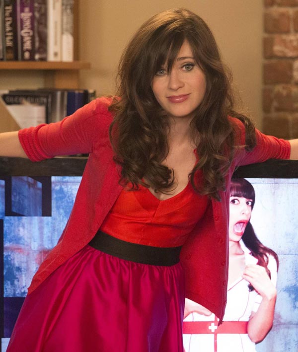 WornOnTV: Jess’s red and pink dress on New Girl | Zooey Deschanel ...