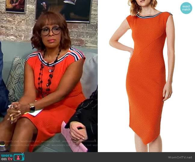WornOnTV: Gayle’s orange ribbed dress on CBS This Morning | Gayle King ...