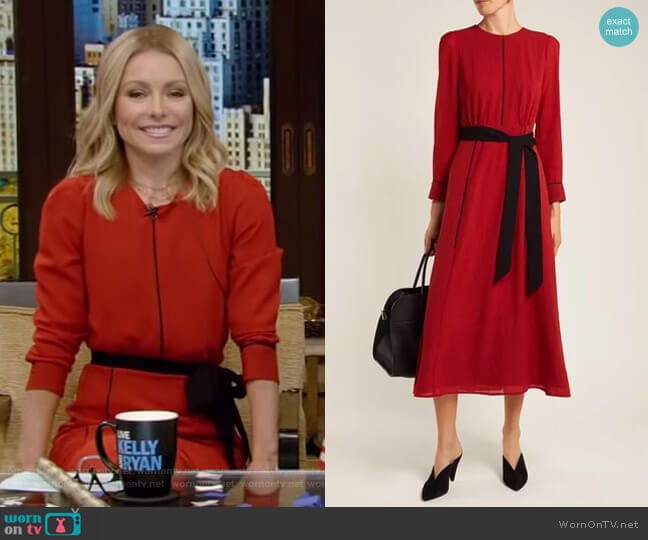 WornOnTV: Kelly’s red tie waist dress on Live with Kelly and Ryan | Kelly Ripa | Clothes and ...
