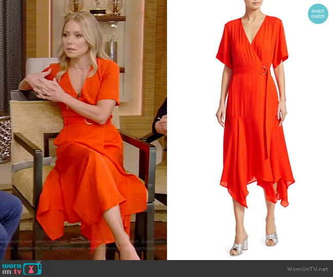 WornOnTV: Kelly’s red belted wrap dress on Live with Kelly and Ryan ...