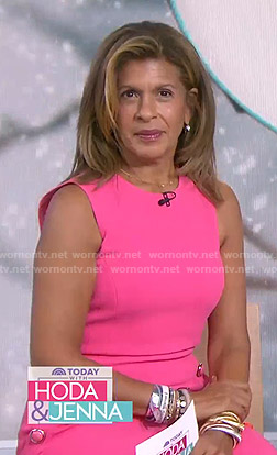 WornOnTV: Hoda’s pink dress with button details on Today | Hoda Kotb ...