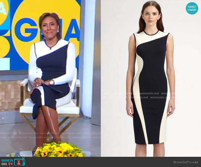 WornOnTV: Robin’s wave colorblock dress on Good Morning America | Robin ...