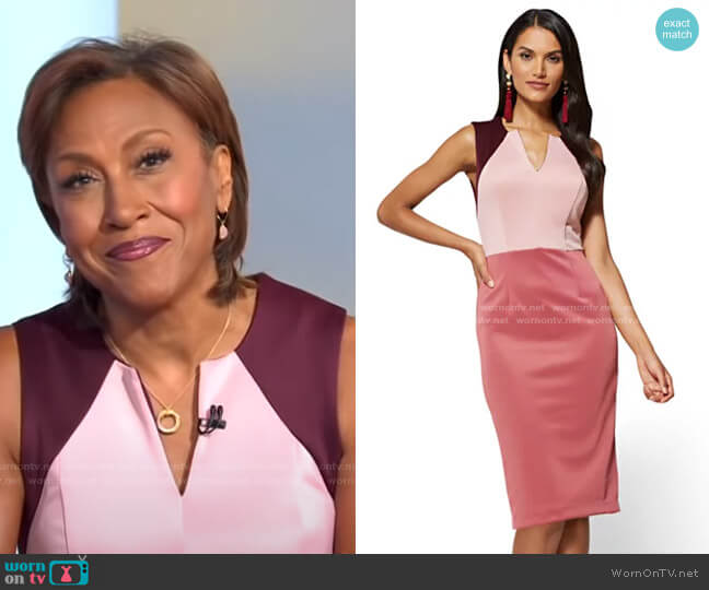 WornOnTV: Robin’s pink colorblock v-neck dress on Good Morning America ...