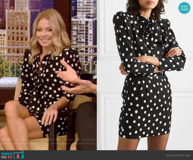 WornOnTV: Kelly’s black polka dot dress on Live with Kelly and Ryan ...
