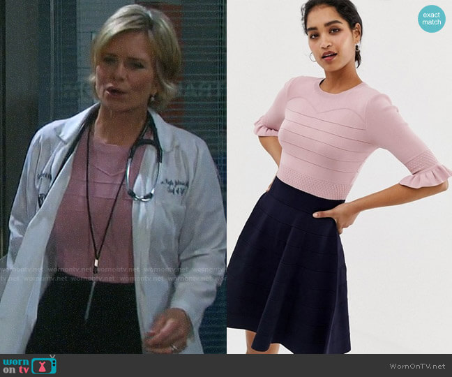 WornOnTV: Kayla’s pink and navy knit dress on Days of our Lives | Mary ...