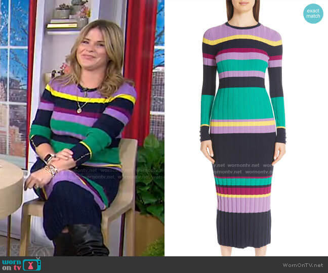 Wornontv Jennas Multicolored Striped Dress On Today Jenna Bush