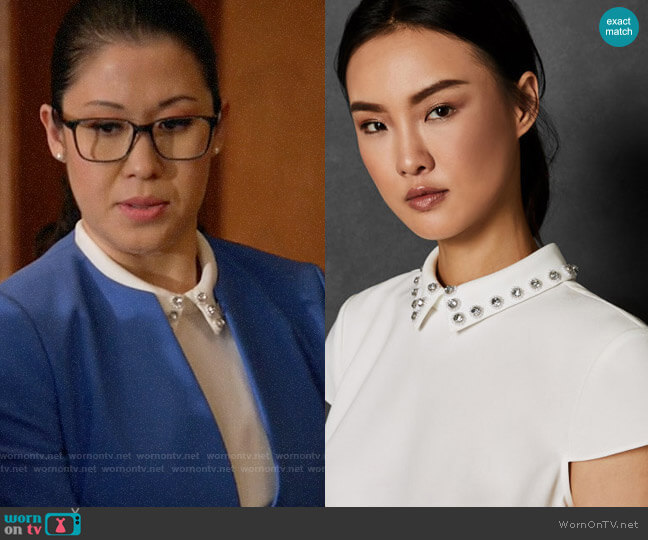 WornOnTV: Sherri’s embellished collar top on All Rise | Ruthie Ann ...