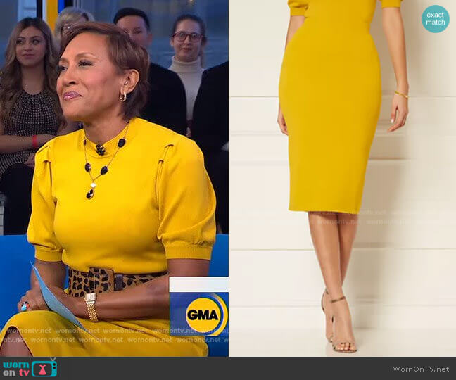 WornOnTV: Robin’s yellow short sleeve sweater on Good Morning America ...