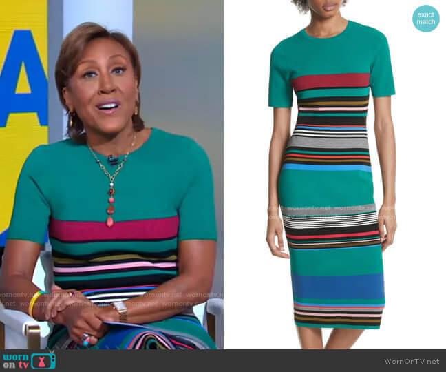 WornOnTV: Robin’s green striped dress on Good Morning America | Robin ...