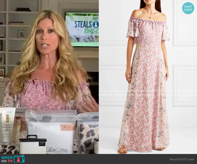 WornOnTV: Jill’s pink floral off-shoulder dress on Today | Jill Martin ...