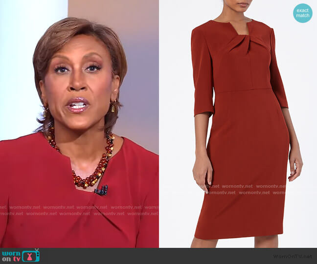 WornOnTV: Robin’s red twisted neck dress on Good Morning America ...