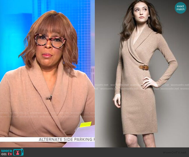 WornOnTV: Gayle’s beige sweater wrap dress on CBS This Morning | Gayle ...