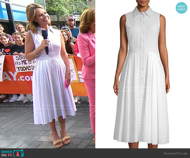 Wornontv Savannahs White Eyelet Shirtdress On Today Savannah