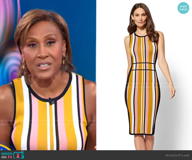 WornOnTV: Robin’s orange striped sleeveless dress on Good Morning ...