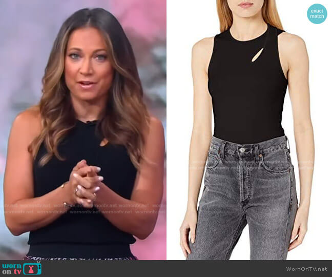 WornOnTV: Ginger’s black cutout top and leopard print skirt on Good ...