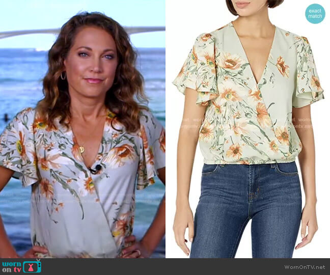 WornOnTV: Ginger’s floral wrap top on Good Morning America | Ginger Zee ...