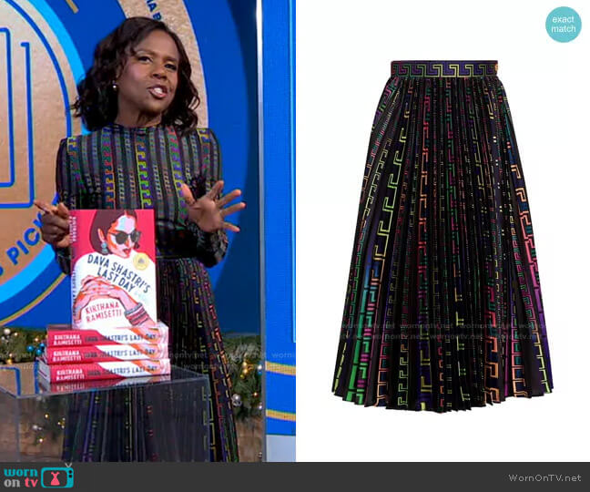 WornOnTV: Deborah’s multicolor printed top and skirt on Good Morning ...