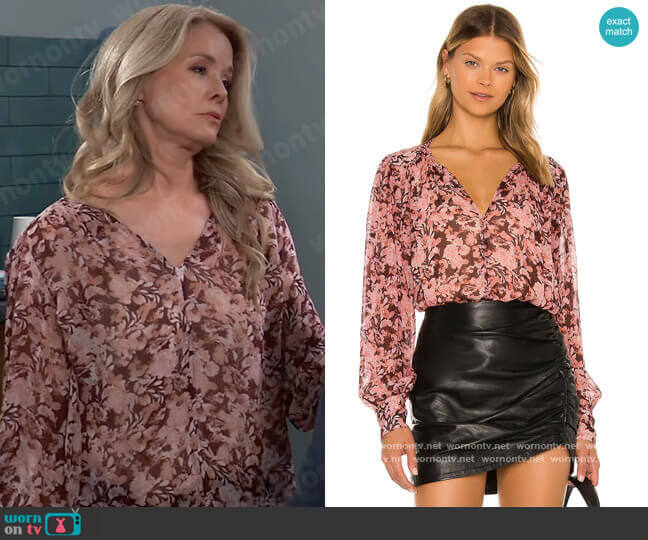 WornOnTV: Felicia’s red floral print blouse on General Hospital ...