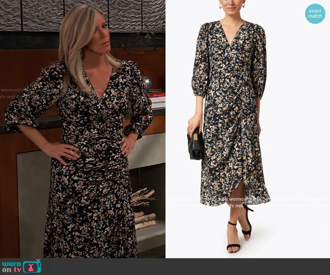 WornOnTV: Carly’s black floral print dress on General Hospital | Laura ...