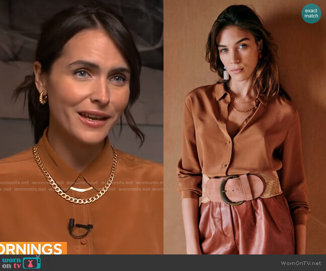 WornOnTV: Lilia Luciano’s tan button down blouse on CBS Mornings | Lilia Luciano | Clothes and ...