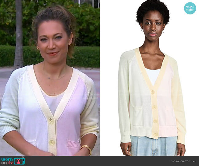 WornOnTV: Ginger’s pastel colorblock cardigan on Good Morning America ...