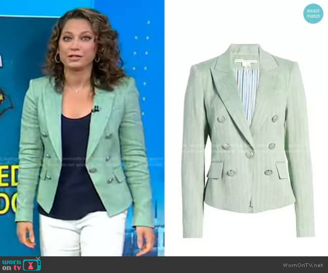 WornOnTV: Ginger’s green striped blazer on Good Morning America ...