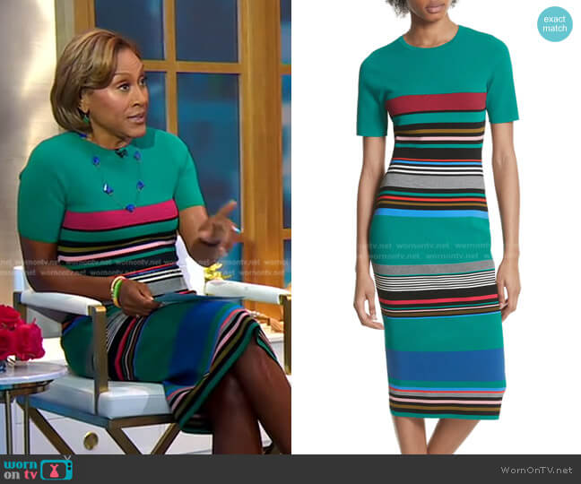 WornOnTV: Robin’s green striped dress on Good Morning America | Robin ...