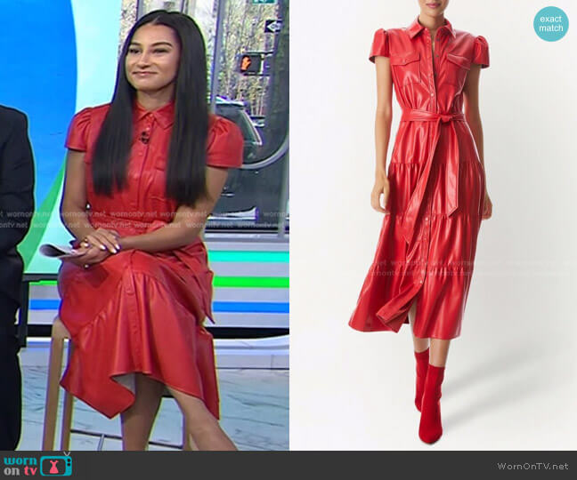 WornOnTV: Morgan Radford’s red leather shirtdress on Today | Clothes ...