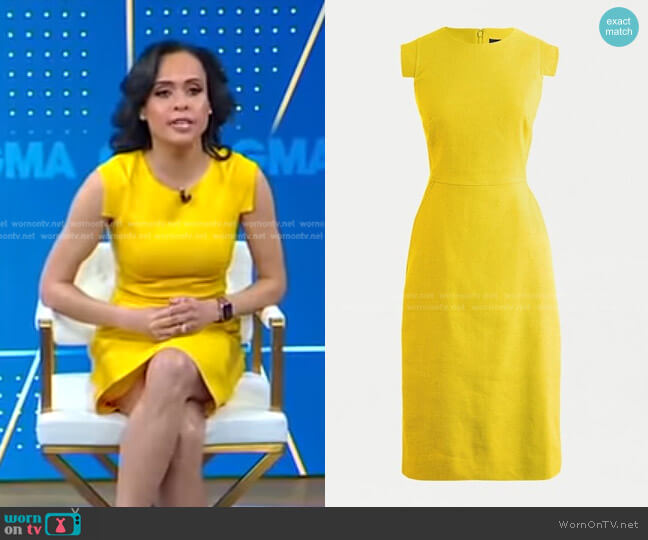 WornOnTV: Linsey Davis’s yellow cap sleeve dress on Good Morning ...