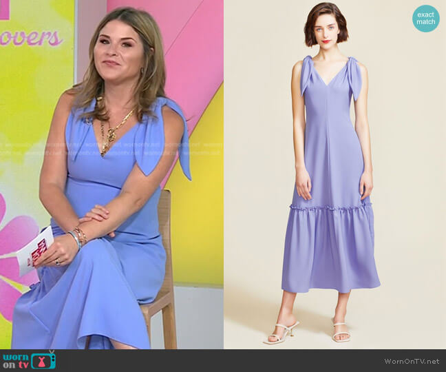 Wornontv Jennas Blue Tie Shoulder Dress On Today Jenna Bush Hager