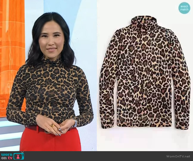 WornOnTV: Vicky’s leopard print turtleneck top on Today | Vicky Nguyen ...