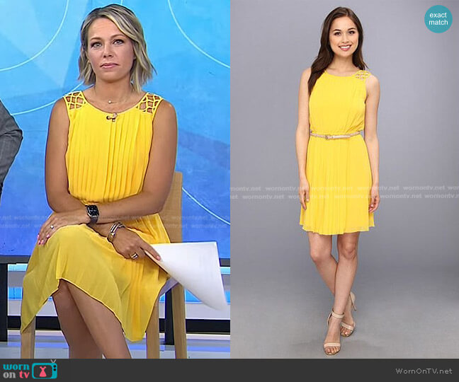 WornOnTV: Dylan’s yellow pleated dress on Today | Dylan Dreyer ...