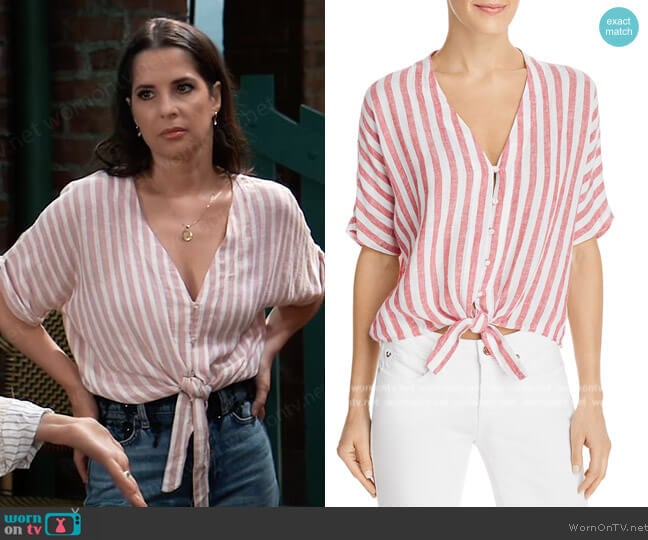 WornOnTV: Sam’s stripe blouse on General Hospital | Kelly Monaco ...