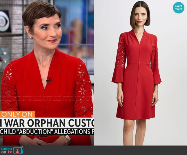 WornOnTV: Catherine Herridge’s red eyelet sleeve dress on CBS Mornings ...