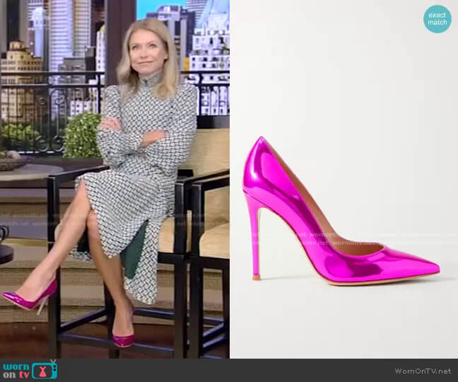 WornOnTV: Kelly’s green geometric print dress on Live with Kelly and ...