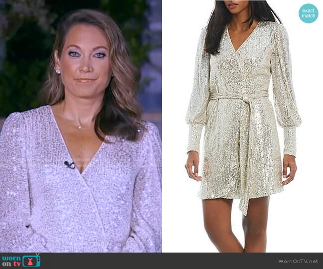 WornOnTV: Ginger’s sequin wrap dress on Good Morning America | Ginger ...