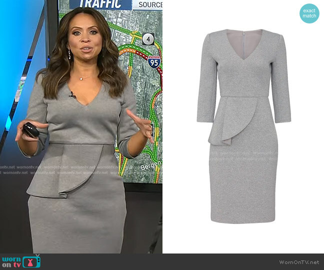WornOnTV Adelle s Grey Peplum V neck Dress On Today Adelle Caballero WornOnTV Adelle s Grey Peplum V neck Dress On Today Adelle Caballero