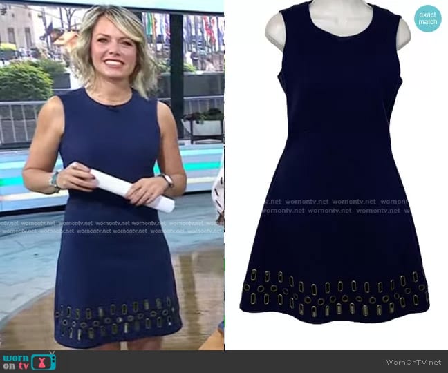 WornOnTV: Dylan’s navy grommet dress on Today | Dylan Dreyer | Clothes ...