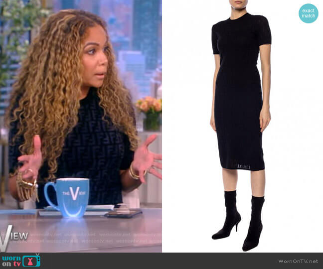 WornOnTV: Sunny’s black monogram print dress on The View | Sunny Hostin ...