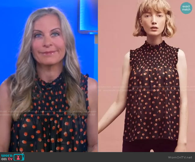 WornOnTV: Becky’s black dot print top on Good Morning America | Clothes ...