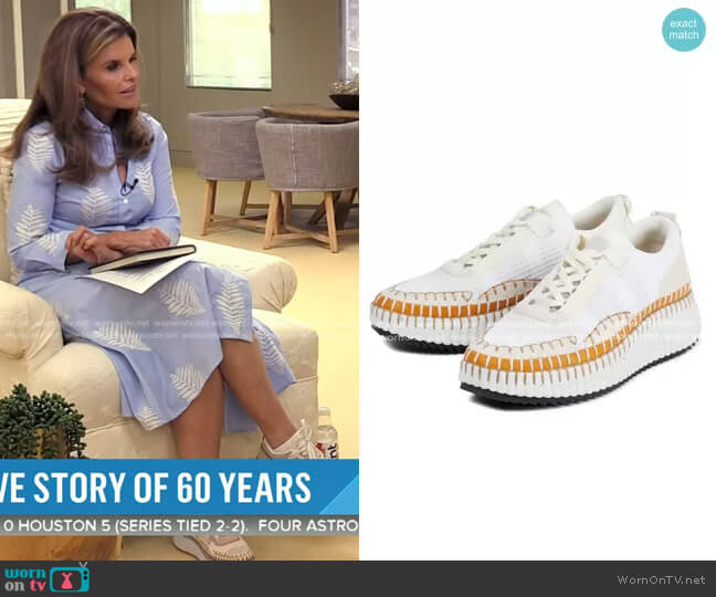 WornOnTV: Maria’s blue leaf embroidered dress on Today | Maria Shriver ...