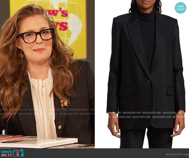 WornOnTV: Drew’s black pinstripe blazer on The Drew Barrymore Show ...