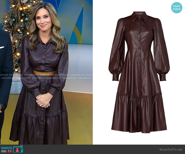 Wornontv Rhiannon Allys Brown Leather Shirtdress On Good Morning America Clothes And