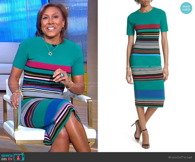 WornOnTV: Robin’s green striped dress on Good Morning America | Robin ...
