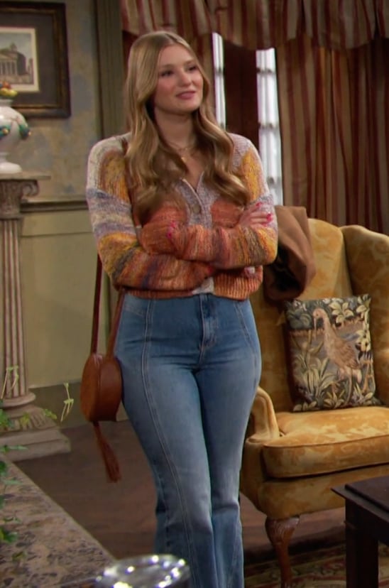 WornOnTV: Allie’s marled knit cardigan and flare jeans on Days of our ...