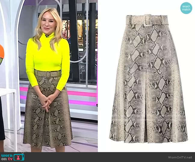 WornOnTV: Chassie’s snakeskin belted skirt on Today | Chassie Post ...