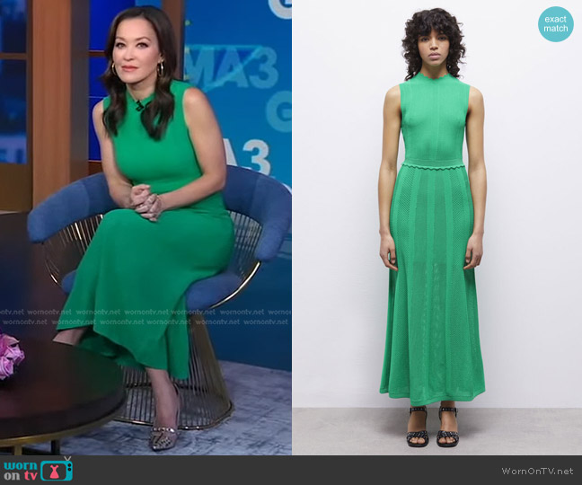 WornOnTV: Eva’s green scalloped dress on Good Morning America | Eva ...