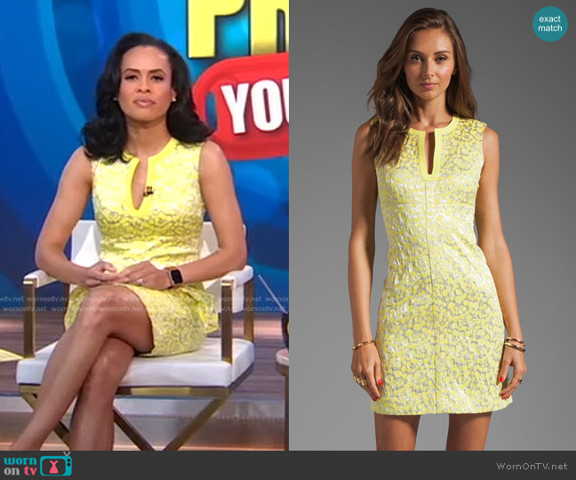 WornOnTV: Linsey’s yellow metallic sleeveless dress on Good Morning ...